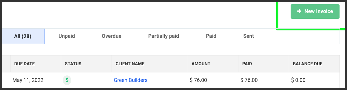 Create your first invoice at Invoice Temple