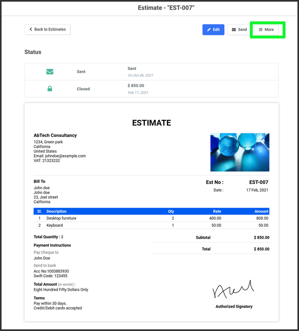 How to convert Quotation/Estimate into Invoice - 2 easy steps