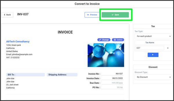 How to convert Quotation/Estimate into Invoice - 2 easy steps
